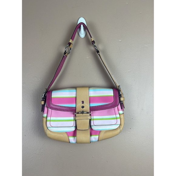 Coach | Bags | Vintage Coach Small Multicolor Striped Handbag | Poshmark